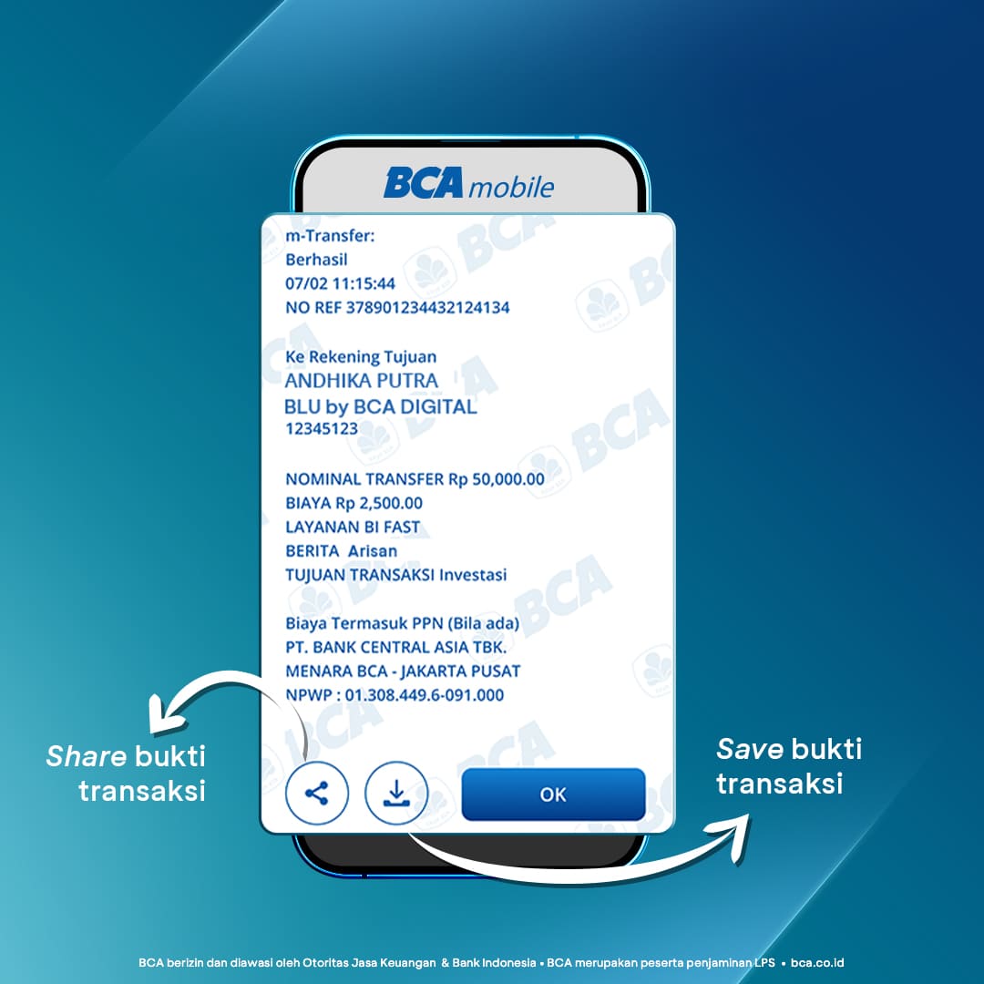 BCA - Cara Save dan Share Bukti Transaksi di BCA mobile